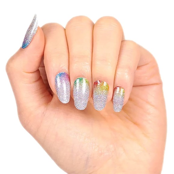 Color Street | Makeup | Color Street Silver And Rainbow Glitter Nail ...